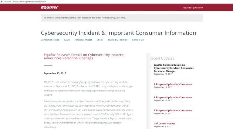 Equifax victim of a massive cyberattack - Cybersecurity, intellectual ...